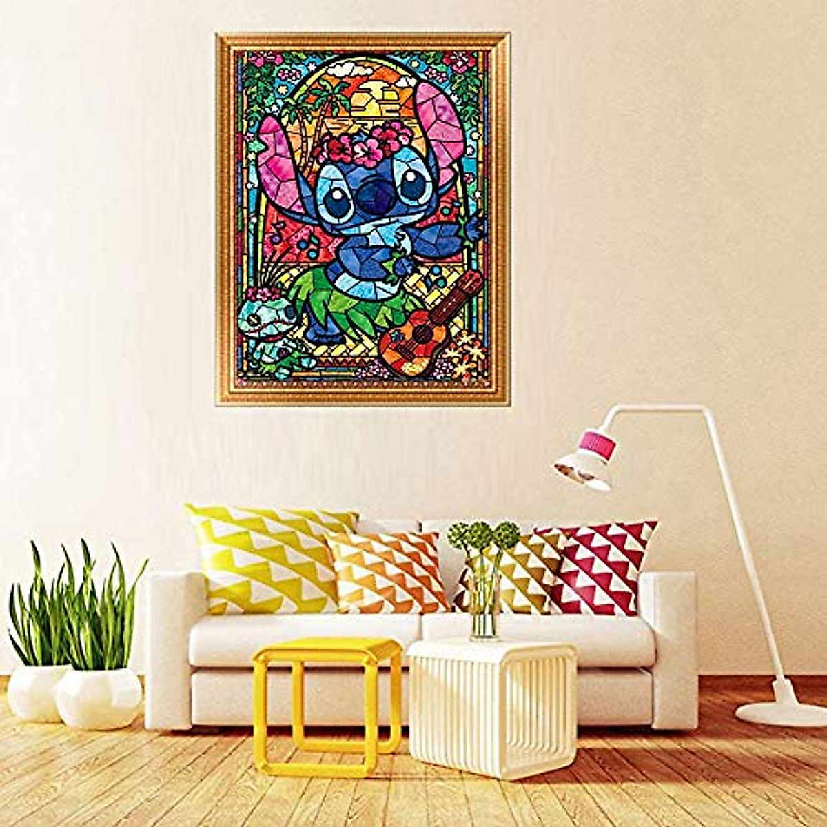 Diamond Painting Kits for Adults, DIY 5D Round Full Drill Art Perfect for Relaxation and Home Wall Decor(Stitch, 12x16inch)