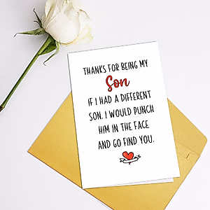 Humorous Son Birthday Card, Funny Birthday Card for Son, Hilarious Love You Card for Son, Thanks for Being My Son Card