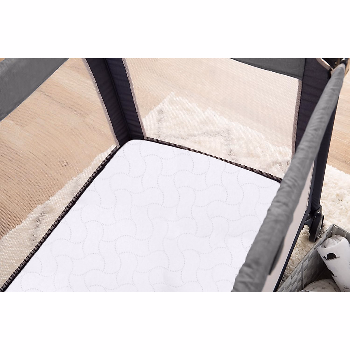 American Baby Company 2 Pack Waterproof Pack N Play Playard Mattress Protector, Quilted Fitted Pack and Play Mattress Pad Cover, 27" x 39"