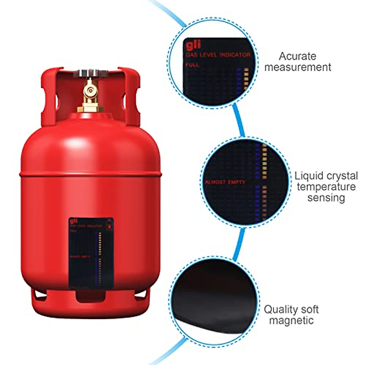 Magnetic Propane Tank Level Indicator: 6 Pack Propane Tank Sensors Propane Tank Gauge Monitor Propane Tank Gas Level Indicator Propane Gauge, for Home Kitchen Tool