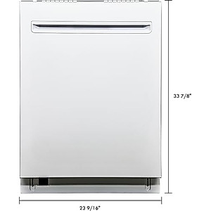 Kenmore 24" Built-In Stainless Steel Tub Dishwasher with EasyFlex 3rd Rack, SmartWash, UltraWash Plus, TurboDry, MoreSpace Adjustable Rack, Energy Star Certified, White