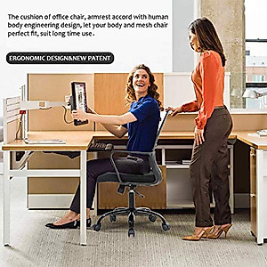 Home Office Chair Ergonomic Desk Chair Swivel Rolling Computer Chair Executive Lumbar Support Task Mesh Chair Adjustable Stool for Women Men (White)