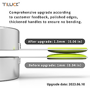 TILUCK measuring cups and magnetic measuring spoons set, stainless steel measuring cups, 6 double-sided stainless steel measuring spoons & 1 leveler (7+7)