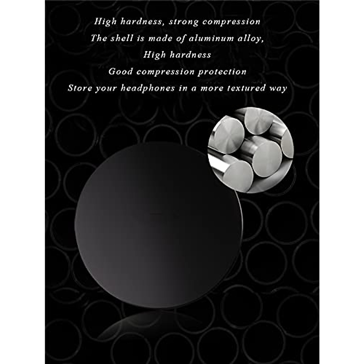 FEDAI IEMs Case,Mini Portable Earphone Case, Waterproof Aluminum Alloy Housing Headphone Case for Travel, Protective, Water Resistant, Crash Proof,Lightweight Universal Carrying Bag（Black，No Logo）