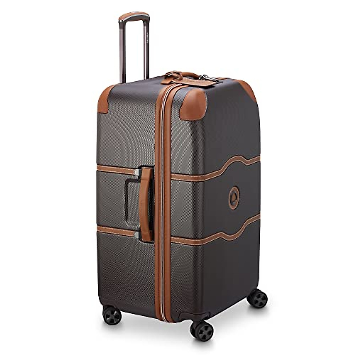 DELSEY Paris Chatelet Hardside 2.0 Luggage with Spinner Wheels, Chocolate Brown, Checked-26 Inch Trunk