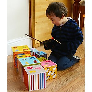 TOWO Wooden Stacking Boxes-Nesting and Sorting Cups Numbers Alphabet Animals Blocks for Toddlers-Stacking Cubes Educational Toys for 2 Years Old Montessori Materials