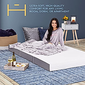 Heyward Luxury 6” Memory Foam Trifold Mattress | Twin XL, Portable Space Saver, Firm, CertiPUR-US Certified | Washable Bamboo Jacquard Ventilated Material w/Non-Slip Base | 75”L x 38”W x 6”H