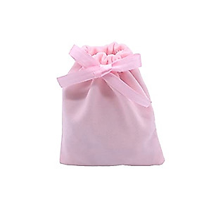 Snadulor 25 Pcs Pink Velvet Drawstring Bags Jewelry Pouches Jewelry Gift Bags Pouches Wedding Favors(4"x5")