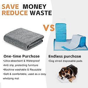 Washable Pee Pads for Dogs 2 Pack Reusable Puppy Pads Waterproof Pet Training Pads, Non-Slip Dog Mats Fast Absorbent Whelping Pads for Playpen, Potty, Crate, Bed, 18" x 24"