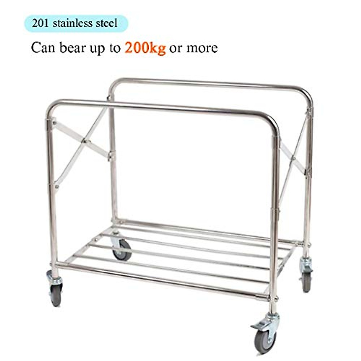 Commercial Laundry Cart Heavy Duty Folding Cleaning Hotel Linen Cart Maximum Load 200kg Stainless Steel Oxford Cloth Bags 4 Rubber Silent Wheels Hotel Laundry Hospital
