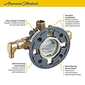 American Standard RU107ESS Flash Shower Rough-in Valve with PRX Inlet Elbows and Universal Outlets with Screwdriver Stops for Cold Expansion System, Unfinished