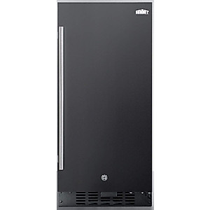 Summit Appliance ALR15B ADA Compliant 15" Wide All-refrigerator for Built-in or Freestanding Use with Digital Controls, LED Light, Right Door Swing, Lock and Black Exterior Finish