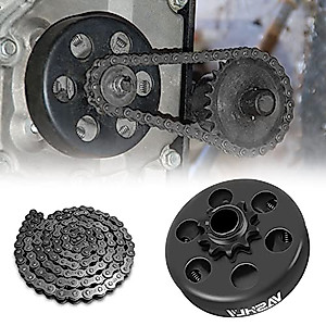 VASHLY Go Kart Clutch 3/4" Bore 10T with #40 41 420 Chain for Go Kart Minibike and Fun Kart Engine