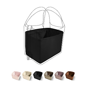 DGAZ Purse Organizer Silky Smooth,Silk,Luxury Handbag Tote in Bag Shapers, Women- Fits picotin18/22Bags (Black, PC18)