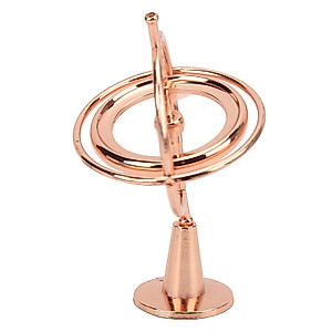 Spinning Top Toy, Zinc Alloy Decompression Rose Gold Balanced Gyroscope with Rope for Decoration for Gift