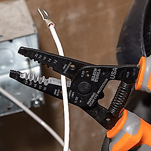 Klein Tools 11055RINS 1000V Insulated Klein Kurve Wire Stripper/Cutter Cuts and Strips 10-18 Solid and 12-20 Stranded AWG Wire