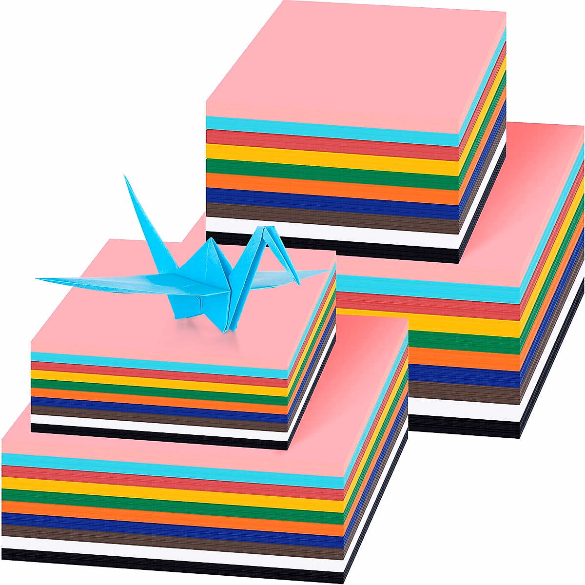 Sherr 1000 Sheets Construction Paper Bulk 12 x 9'' and 12 x 18'' Colored Printer Paper 70gsm Card Stock Craft Paper for Kids DIY Scrapbook Paint Office Printing Poster, 10 Colors