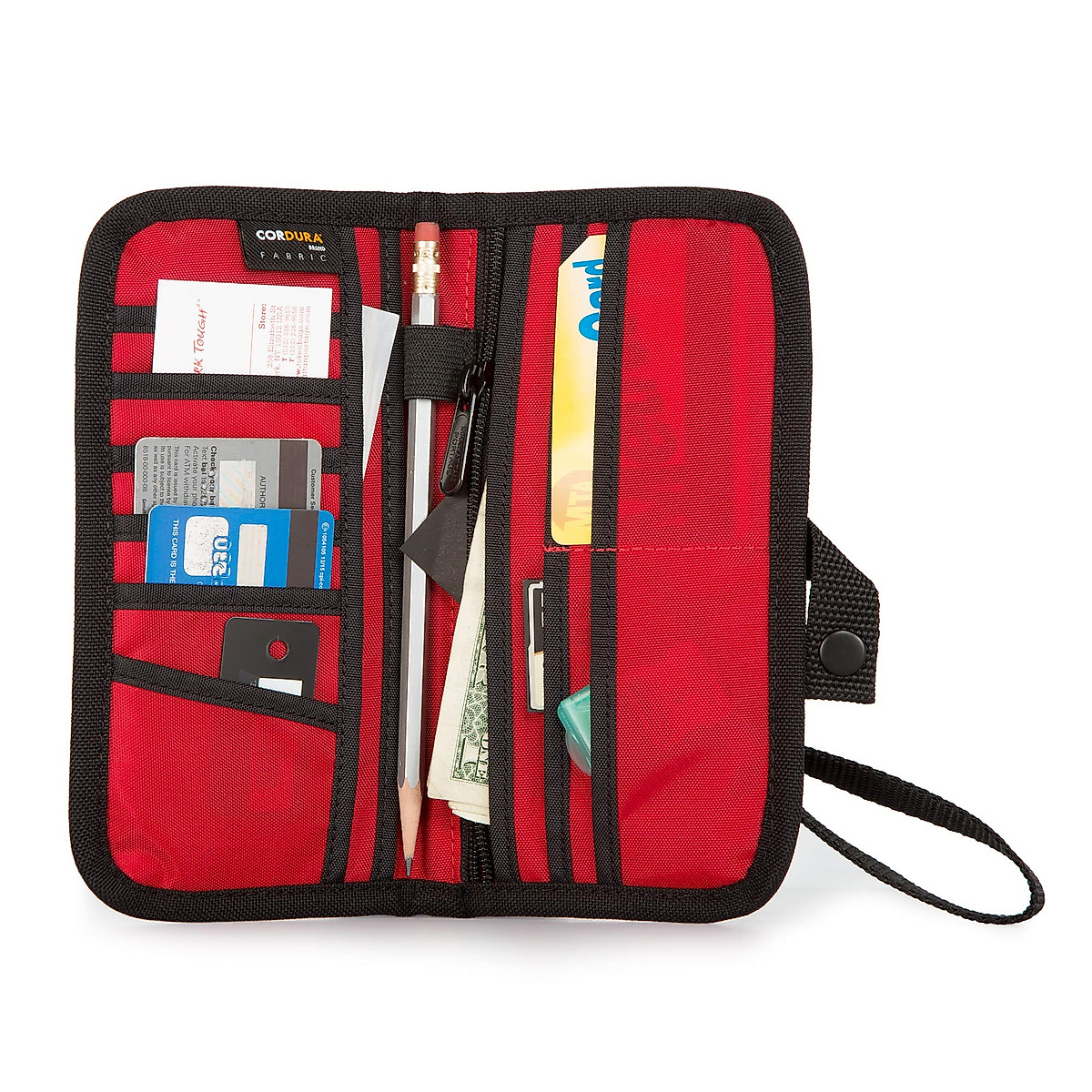 Manhattan Portage Continental Wallet (Navy, Snap closure, zippered compartments, credit cards, ID cards, cash, Thirteen pockets, 1000D)