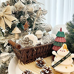 GRANNY SAYS Wicker Storage Baskets, Waterproof Wicker Basket with Handles, Woven Storage Bins for Pantry Kitchen and Bathroom, Brown, 2-Pack