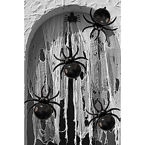 17.2" Halloween Black Spider balloons - 12Pcs Mini Spiders Foil Balloon for Halloween Decoration Day of Death New Year Birthday Spooky Party Supplier