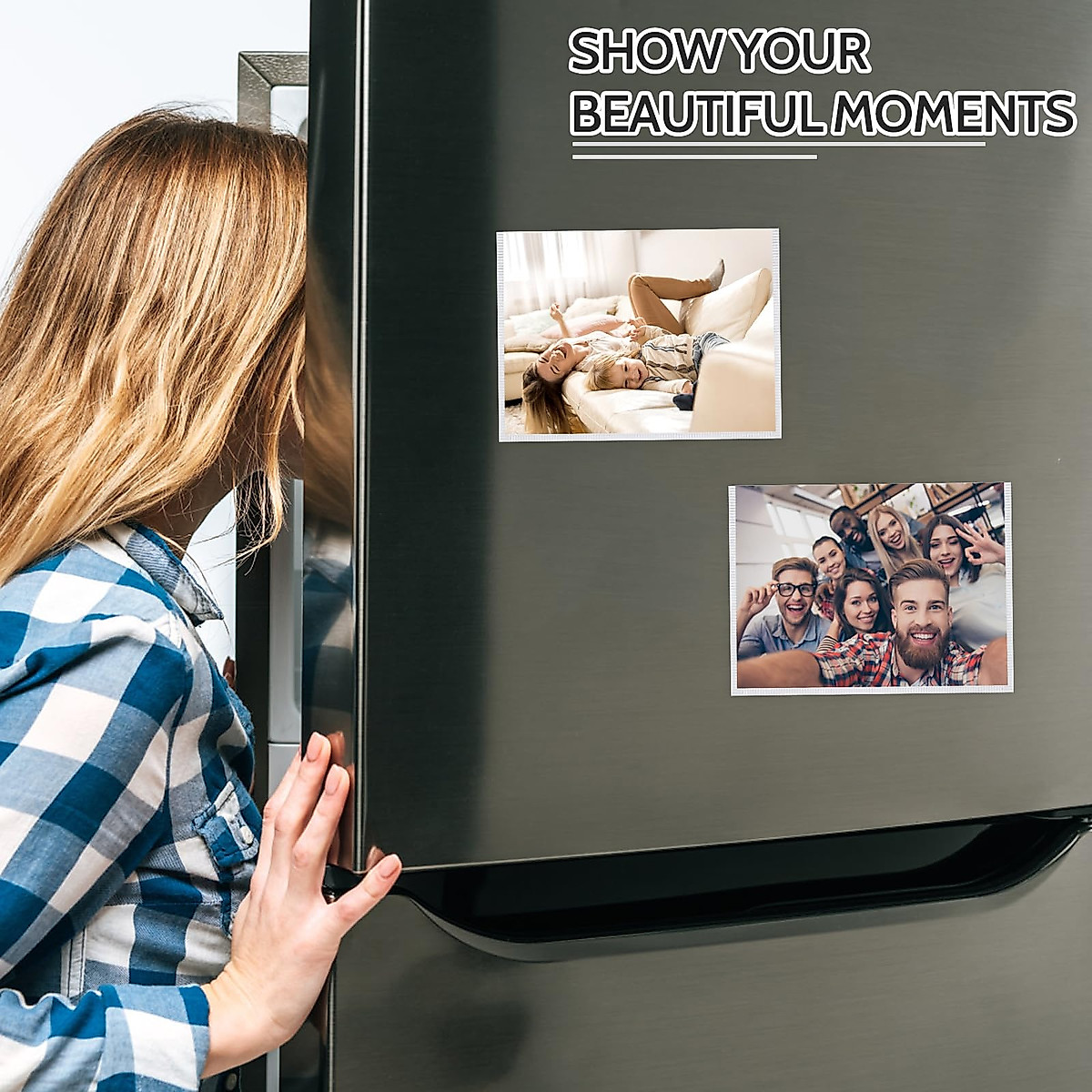 vivinin Magnetic Picture Frame, 12 Pack Magnetic Frame Reusable, Magnetic Photo Frames for Refrigerator 4x6” With White Border, Refrigerator Magnets For Pictures Suitable Home, School, Office