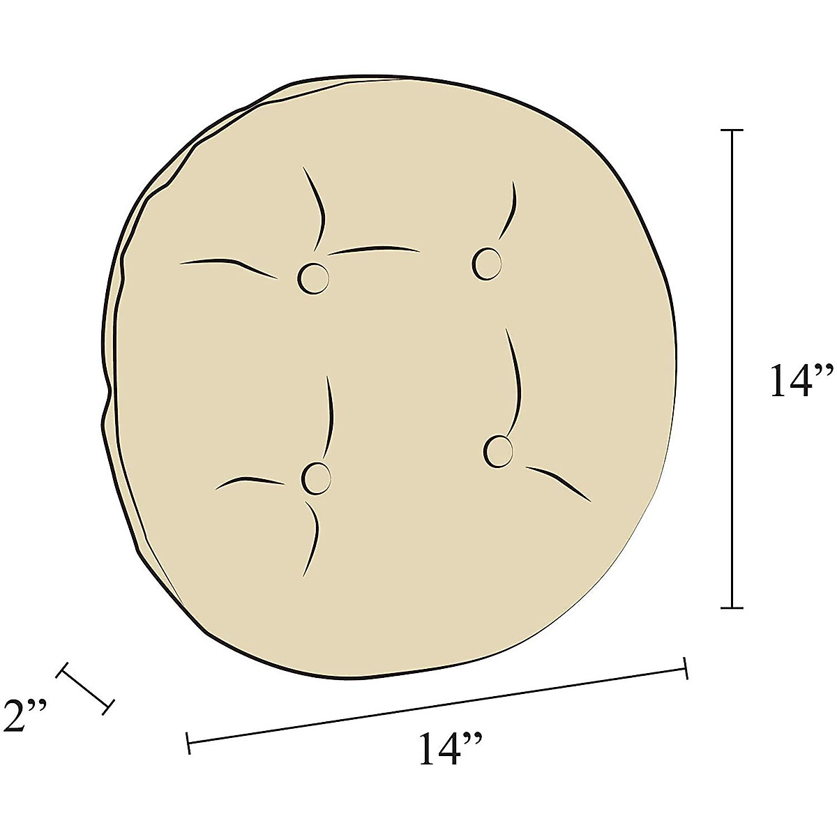 Klear Vu Raindrops The Gripper Non-Slip Tufted Cushion, Round Barstool Cover for Dining Rooms, Cafes, Bars and Restaurants, 14", 4 Pack, Wedge 4 Count