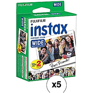 Fujifilm Instax Wide Instant Films for Fuji Instax Wide 210 200 100 300, Pack of 5