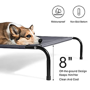 Love's cabin Outdoor Elevated Dog Bed - 49in Pet Dog Beds for Extra Large Medium Small Dogs - Portable Dog Cot for Camping or Beach, Durable Fall Frame Raised Dog Bed with Breathable Mesh