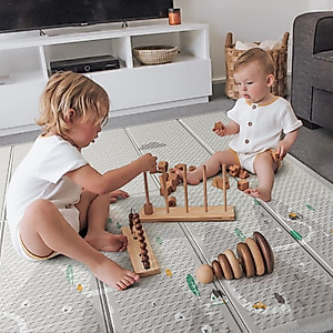 ZEEBABA Baby Play Mat, 59"x59" Foldable & Reversable Large Baby Mat, 0.4" Thick Waterproof Foam Play Mat, Baby Activity Tummy Time Mat, Foam Play Mat for Babies and Toddlers, for 59 inch Playpen