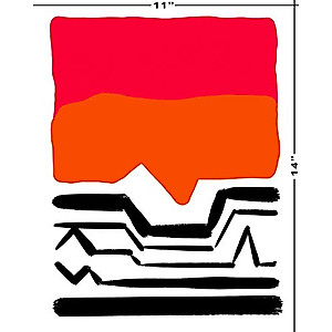 Modern Abstract Wall Art - Set of 3-11x14" UNFRAMED Prints - Geometric Contemporary Wall Decor - Scandinavian, Nordic, Mid Century Modern Decor - Yellow, Teal, Red, Orange Wall Prints