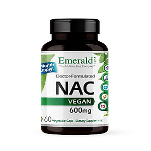 EMERALD LABS NAC 600mg - N-Acetyl-L-Cysteine - Vegan Amino Acid Supplement That Supports Detoxification - 60 Vegetable Capsules (60-Day Supply)
