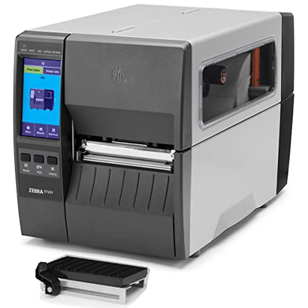 ZEBRA ZT23142-T01000FZ, ZT231 Upgraded Version of ZT230 Thermal Transfer Industrial Printer, 203 dpi Print Width 4 in Ethernet Bluetooth Serial USB, Includes: Touch Display, Tear Bar