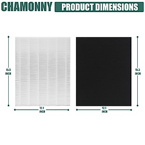 CHAMONNY D360 True HEPA Replacement Filter D3, Compatible with Winix D360 Air Purifier, Compare to Winix D3 Filter, Item Number 1712-0101-02,1 H13 True HEPA Filters + 4 Activated Carbon Pre-Filters