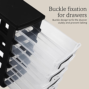 SAFIGLE 5 Drawer Storage Organizer Mini Plastic Drawers Organizer Plastic Storage Bins with Drawers Space Saving Small Plastic Drawers for Crafts Small Tools Sationary and Hardware
