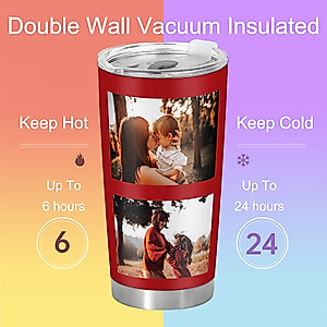 YESCUSTOM Personalized 30oz Photo Coffee Mugs Double-Side Print Custom 1-9 Photos Stainless Steel Tumblers Double Wall Vacuum Insulated Travel for Men Women Office Funny Cup Gifts for Her Him