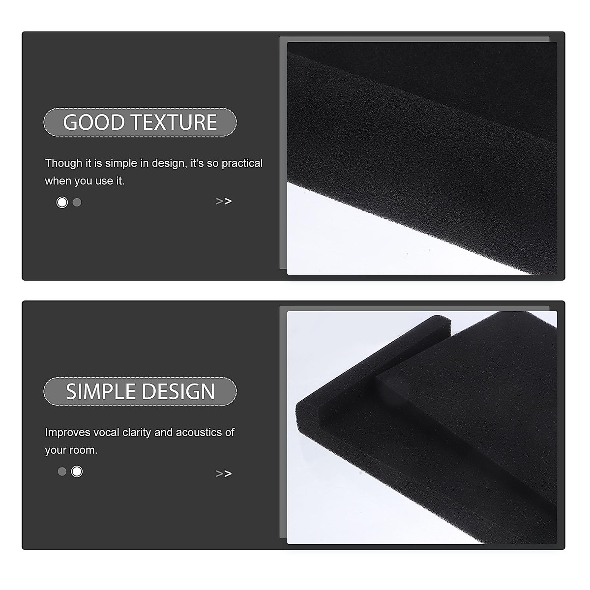 Loudspeaker Acoustic Foam 2PCS Speaker Acoustic Pads Foam Studio Monitor Speaker Cushion High Density Acoustic Foam for Sound Improvement Vibrations Speaker Foams Pad