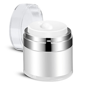 Airless Pump Jar, Airless Pump Bottles 2 Pack, Drunk Elephant Container, Moisturizer Pump Lotion Dispenser, Creams, Serums and Makeup, Travel Containers Push Down Pump Dispenser 1.7 OZ