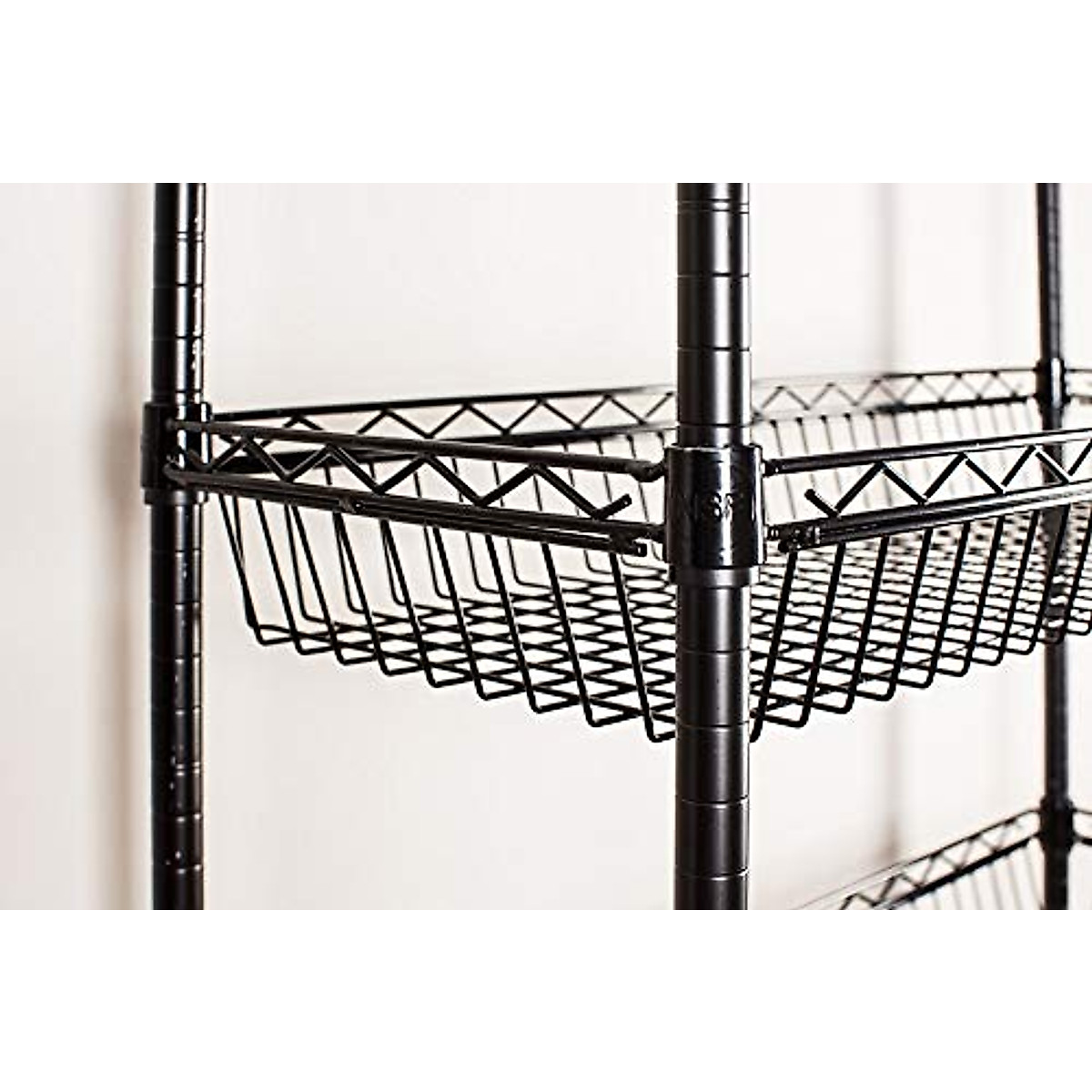 Omega 14" Deep x 24" Wide x 63" High 6 Tier Stationary Black Basket Unit