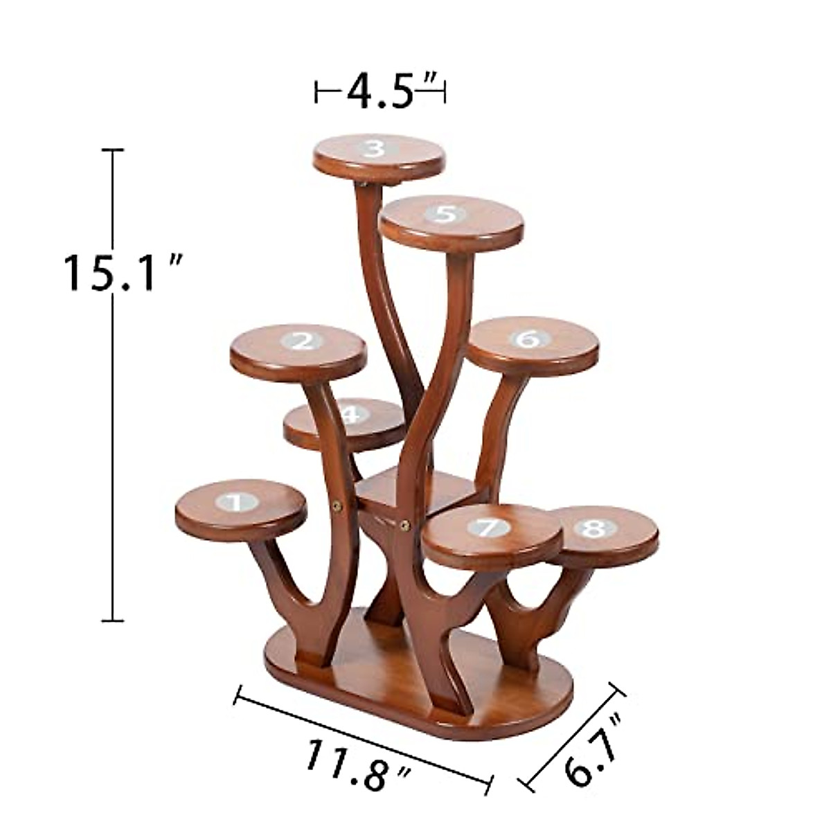 Bamboo 8 Pottred Plant Stand Rack Plant Stand Indoor 4-Tier wrought iron Plant Stand Green Indoor Plant Stand Use Office Home Decor By Plant Stand Indoor bamboo plant stands for indoor plants multiple