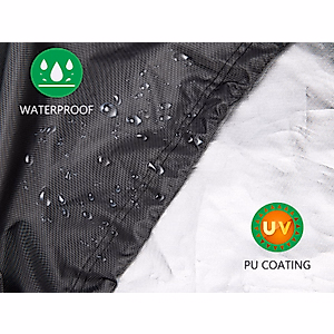 Riding Lawn Mower Cover Waterproof Heavy Duty 420D Polyester Oxford Tractor Cover Fits Decks up to 54" ,Waterproof and UV, Dust, Dirt, Wind Protection with Drawstring Storage Bag,Black