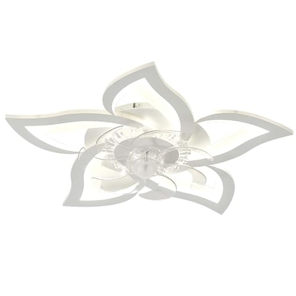 Low-Profile Flush Mount Ceiling Fan with Lights, Modern Dimmable Ceiling Fan Light APP & Remote Control, Reversible Motor, 7 Blades Fan Lights for Kitchen Bedroom Living Room