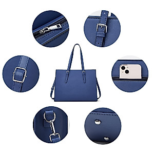 Laptop Bag for Women 15.6 inch Laptop Tote Bag Leather Classy Computer Briefcase Work Waterproof Handbag Professional Shoulder Bag Womens Business Office Large Capacity Bag Purse 2pcs