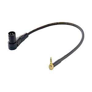 WJSTN Right Angle Male XLR to 3.5mm Adapter,3.5mm (1/8 Inch) TRS to XLR Stereo Male to XLR Male Cable (1feet)