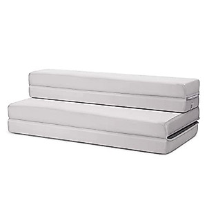 KOMFOTT 4- Inch Tri Folding Mattress Full XL Size, Foam Mattress with Removable & Washable Cover, Trifold Guest Bed Foam Mattress Sofa Bed Sleeper