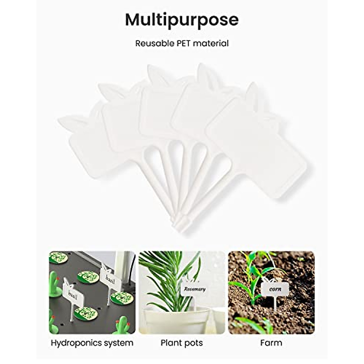 iDOO Hydroponics Garden Kit with 50pcs Plant Labels, 102pcs Seed Pot Stickers, 6pcs Cactus Covers