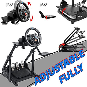 Minneer Racing Steering Wheel Stand with Pro Reinforced Parts Fit for Logitech G25,G27,G29,G920 Gaming Racing Simulator Cockpit Wheel, Pedals Not Include