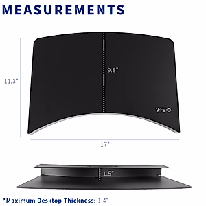 VIVO 17 inch Curved Corner Desk Connector, Corner Desk Sleeve, Platform for Mounting Under-Desk Keyboard Trays on L-Shaped Workstations, Black, DESK-AC07U