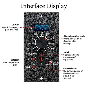 Replacement Parts for Traeger Temperature Control Panel Digital Kit for Traeger Pro 20/22/34 Bac365 Pro Series Wood Pellet Smoker Grills Controller, Including Sensor and Meat Probe 2pc