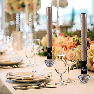 SPAAS Rustic Taupe Dinner Candles - 10" Tall Rustic Taupe Candles, Set of 6 - Unscented Decorative Candles for Home Decor, Party, Wedding, and Holiday