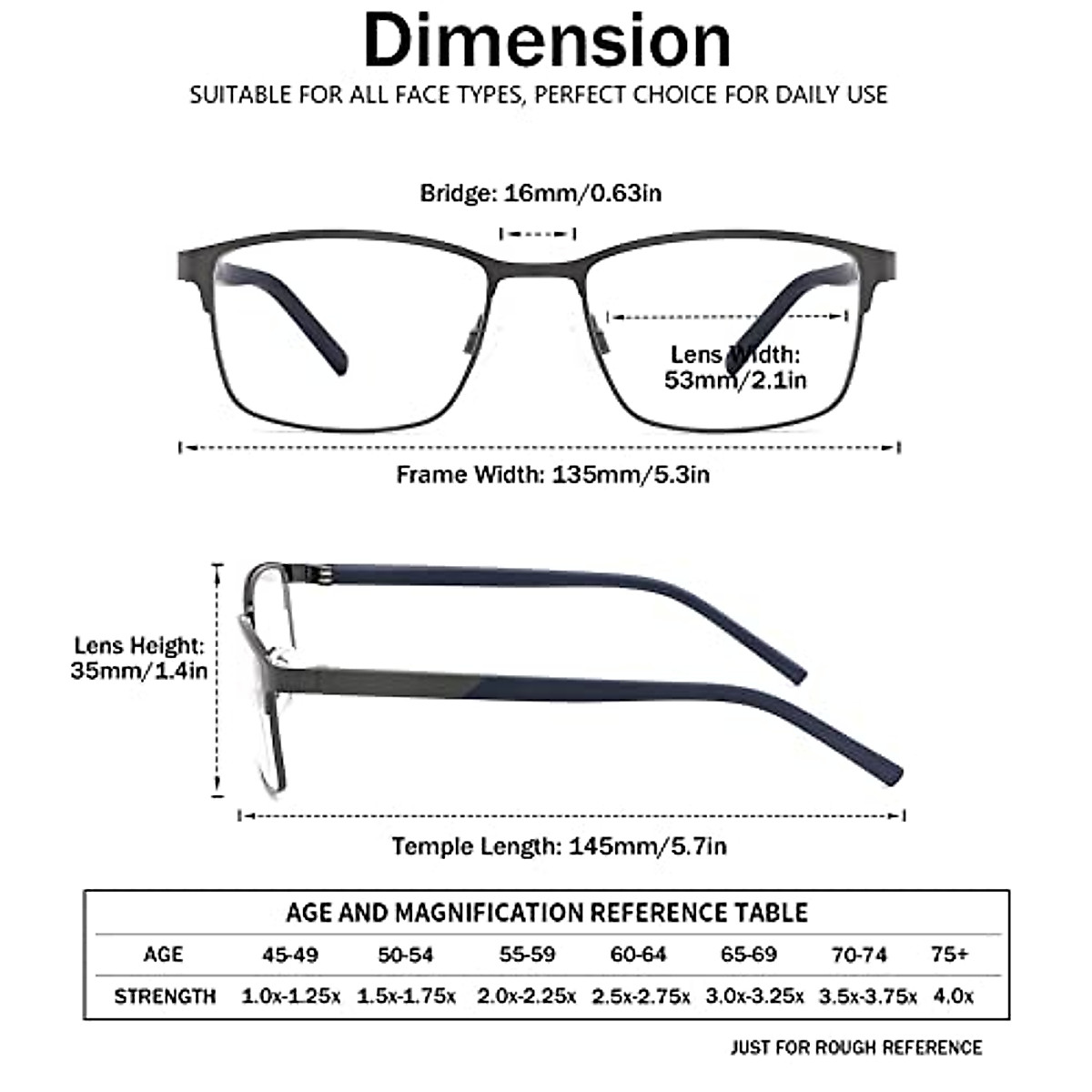 4 Pack Reading Glasses for Men, Blue Light Blocking Computer Readers, Anti UV Ray/Eye Strain/Glare, Metal Frame Eyeglasses with Pouches(200 Magnification Strength)
